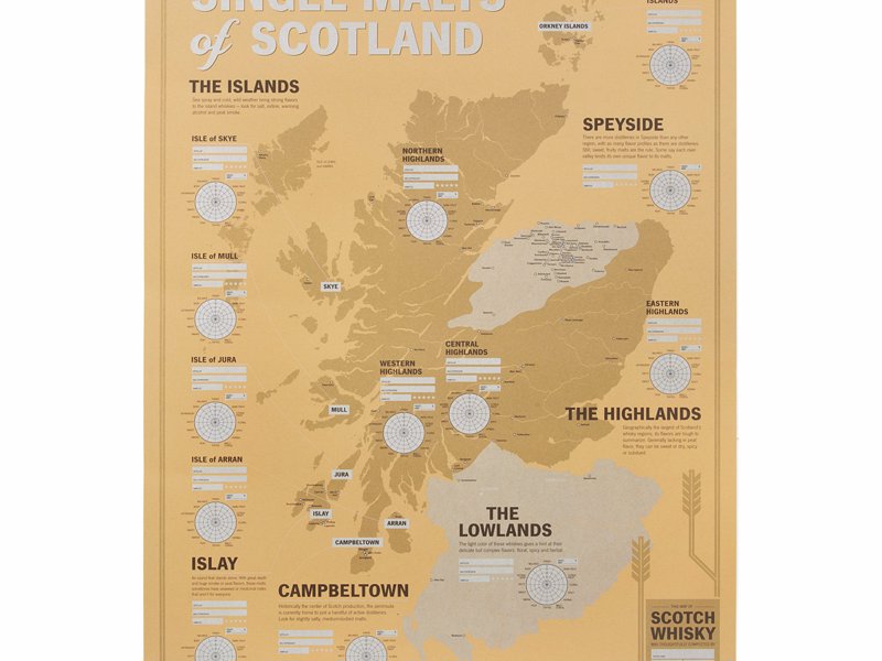 Single Malts of Scotland Tasting Map | Expertly Chosen Gifts